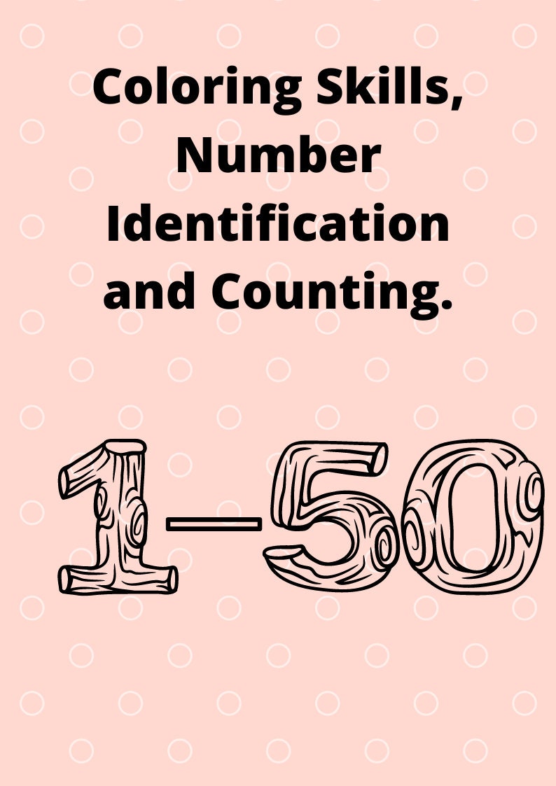 Coloring Skills/ Number Identification /counting/ 1-50 - Etsy