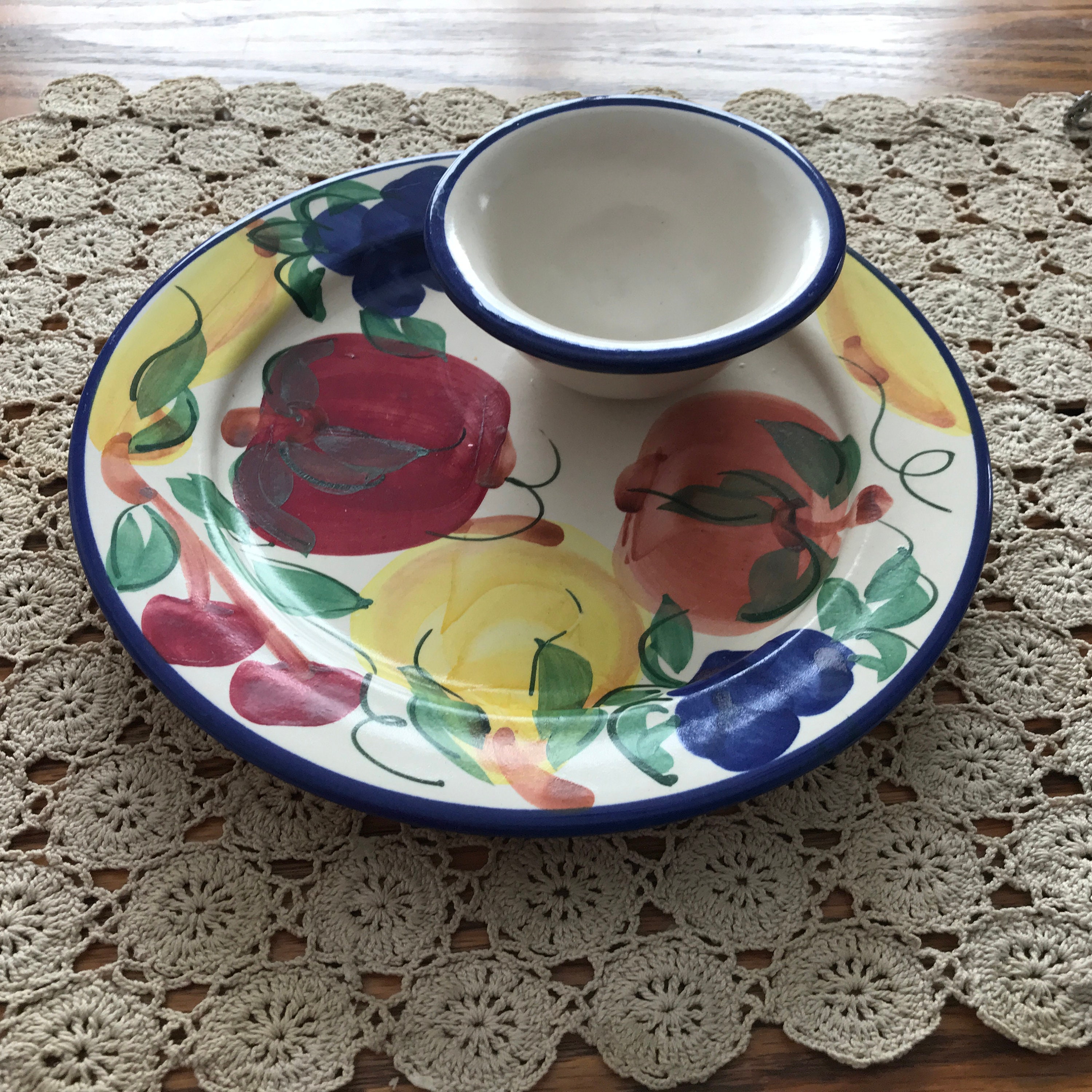 Patton Pottery Small Chip and Dip Platter - Etsy