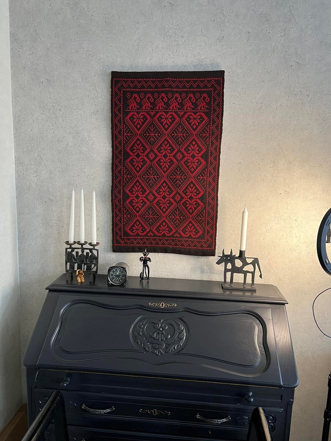 Old Woolen Wall Panel, Wall Decoration, Woven Rug, Small Rug, Double ...