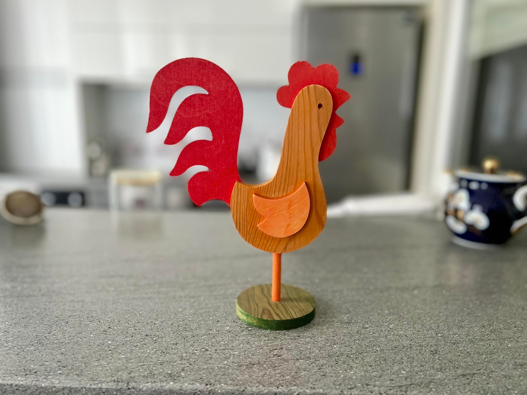 Vintage Wood Rooster Handmade Wood Rooster Wood Easter Decor Wooden ...
