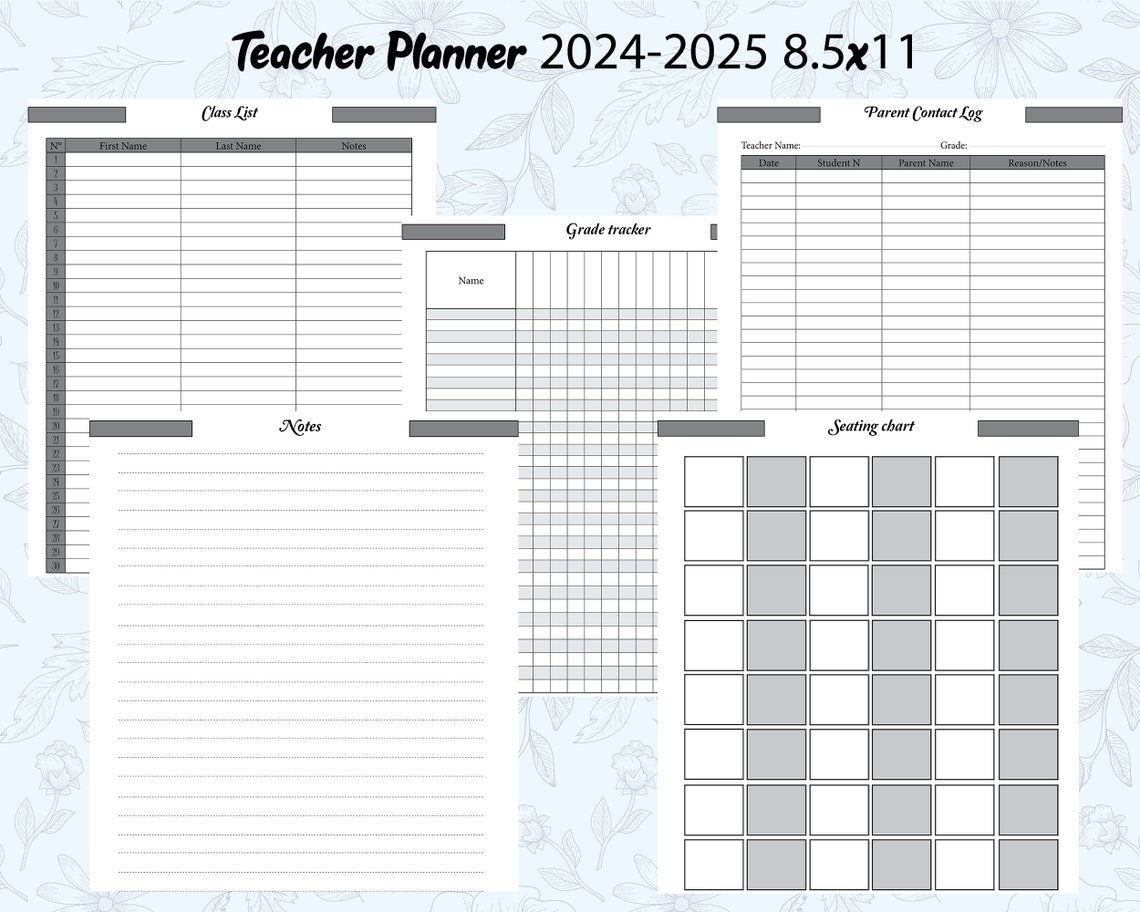 Teacher Lesson Planner 2024-2025 Printable, Lesson Plans Template PDF ...
