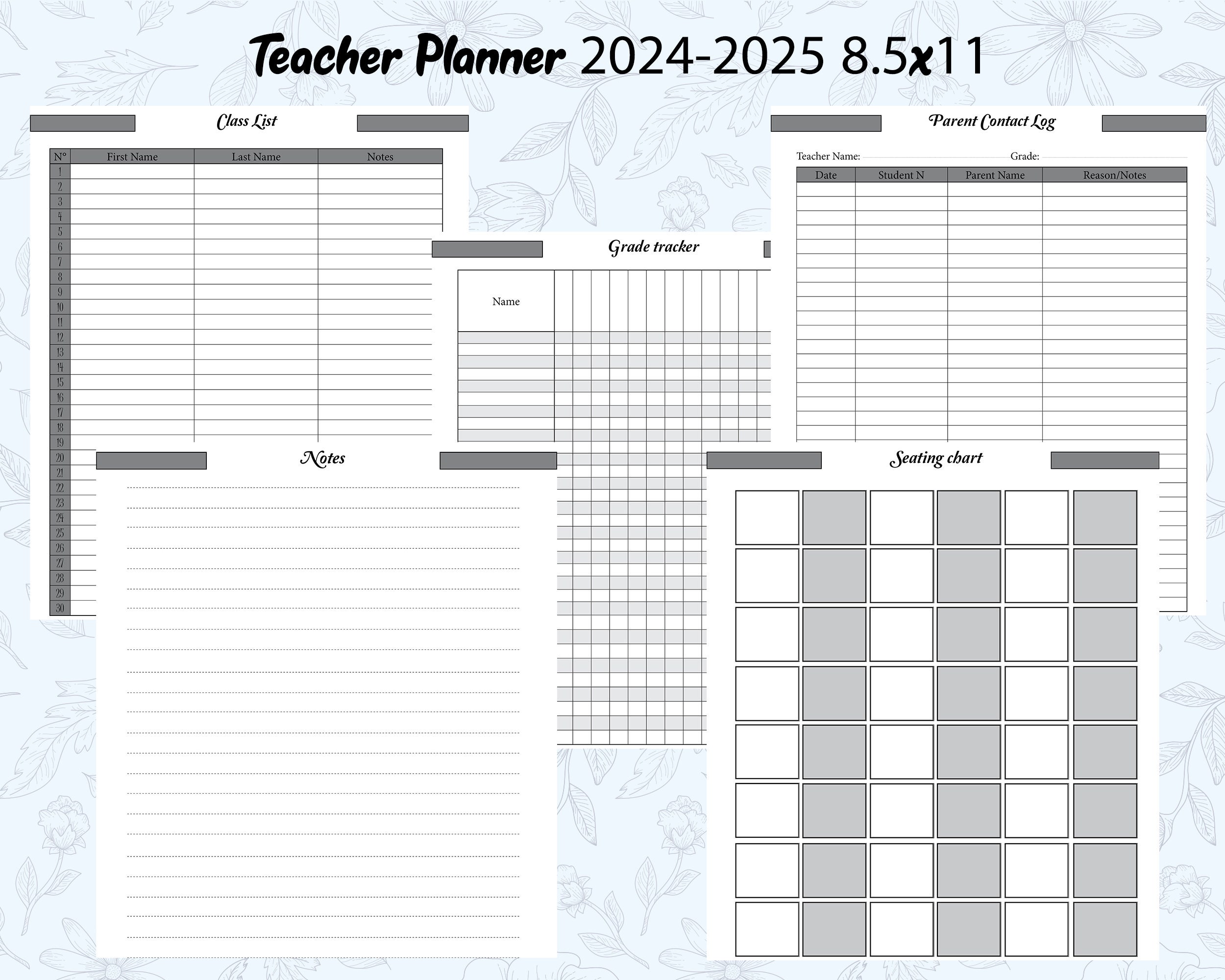 Teacher Lesson Planner 2024-2025 Printable, Lesson Plans Template PDF ...