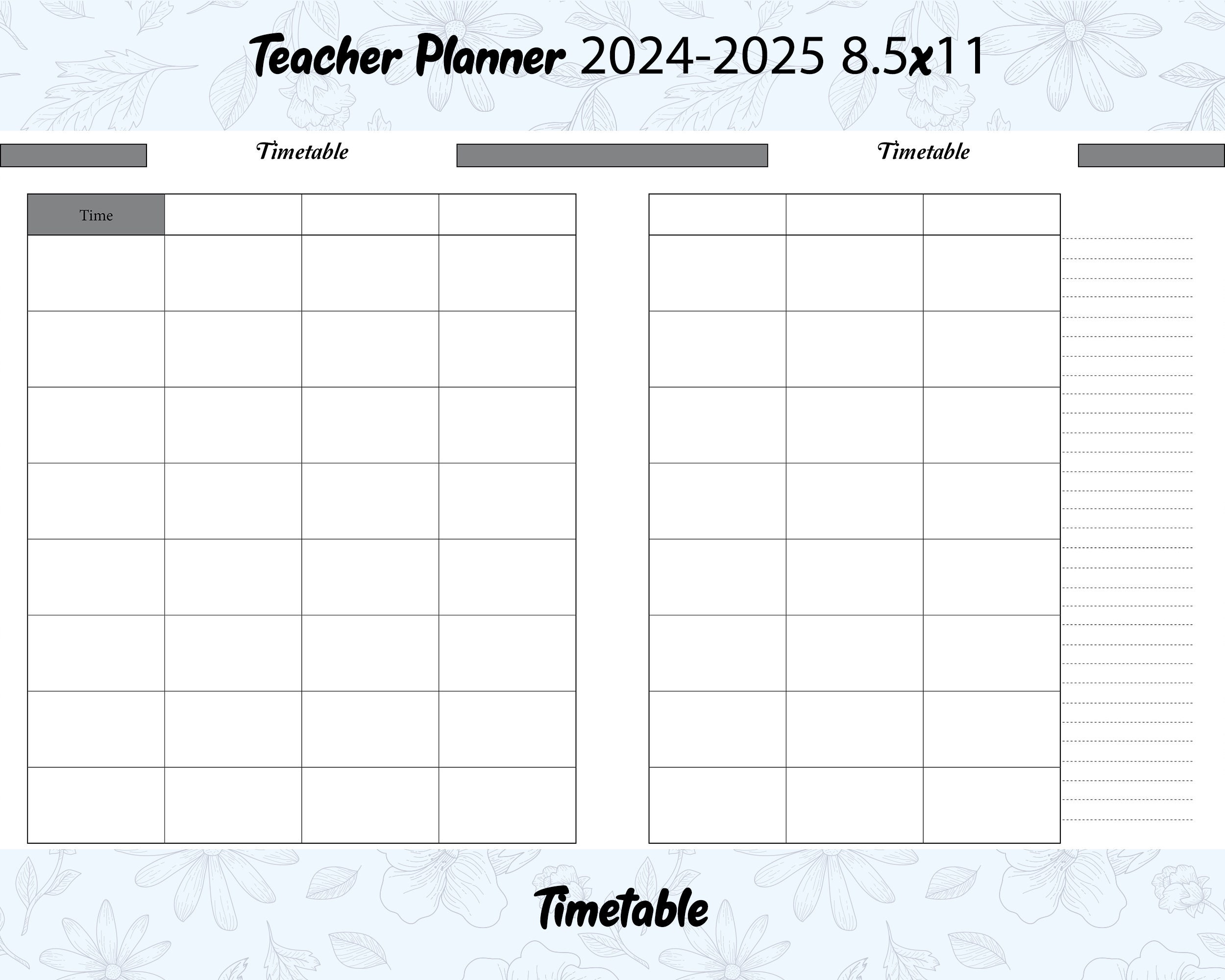 Teacher Lesson Planner 2024-2025 Printable, Lesson Plans Template PDF ...
