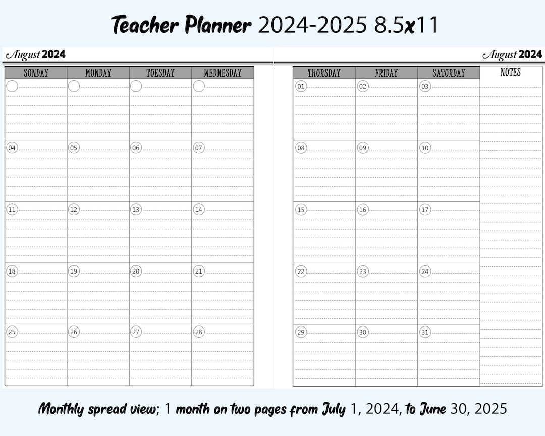 Teacher Lesson Planner 2024-2025 Printable, Lesson Plans Template PDF ...