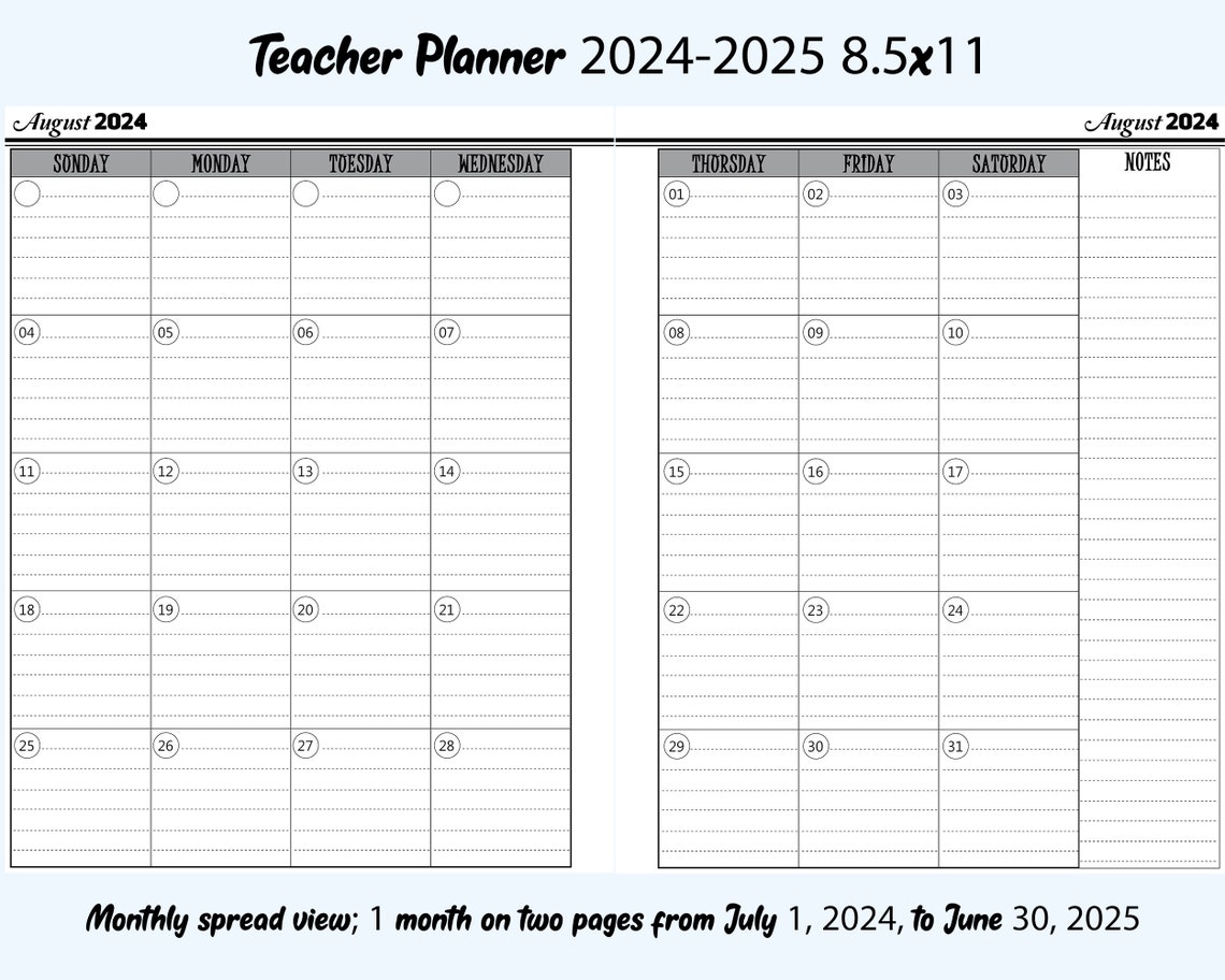 Teacher Lesson Planner 2024-2025 Printable, Lesson Plans Template PDF ...