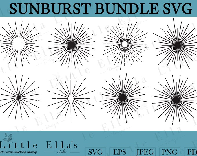 Sunburst SVG, Sunburst Bundle SVG, Sunburst PNG, Starburst Svg, Cricut ...