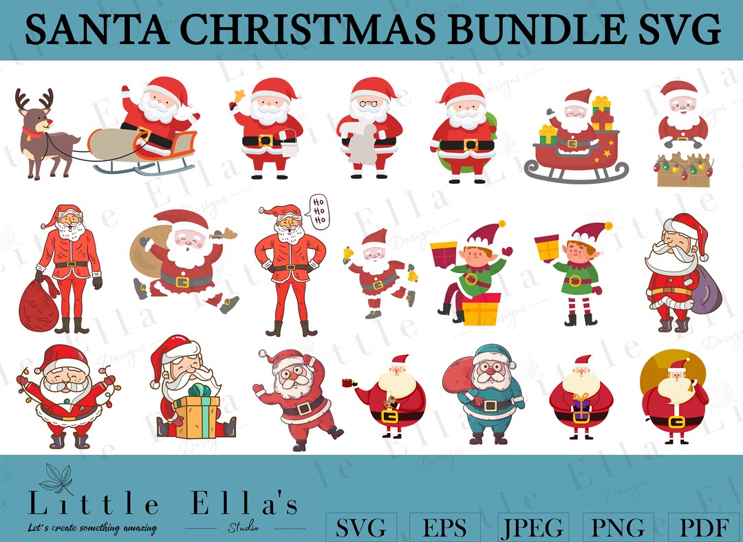 Santa Bundle SVG, Father Christmas SVG, Santa Claus SVG, Xmas Santa Svg ...