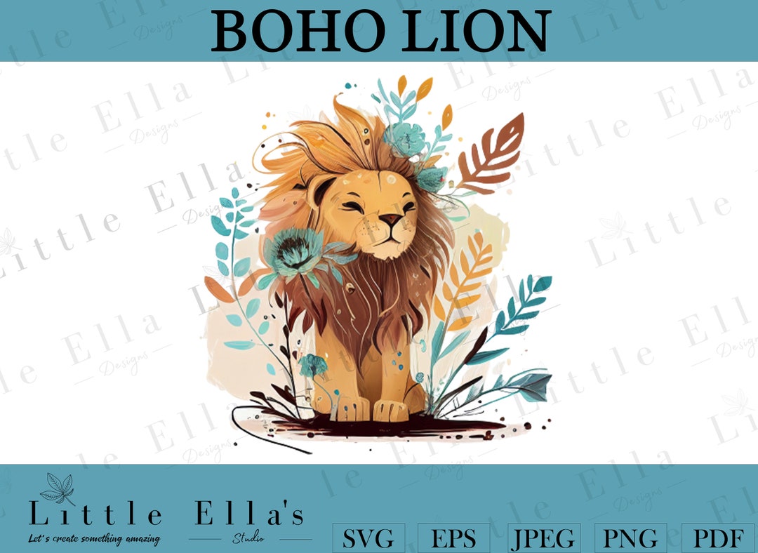 Boho Lion PNG, Lion PNG, Cute Lion PNG, Lion Graphics, Lion Images Png ...