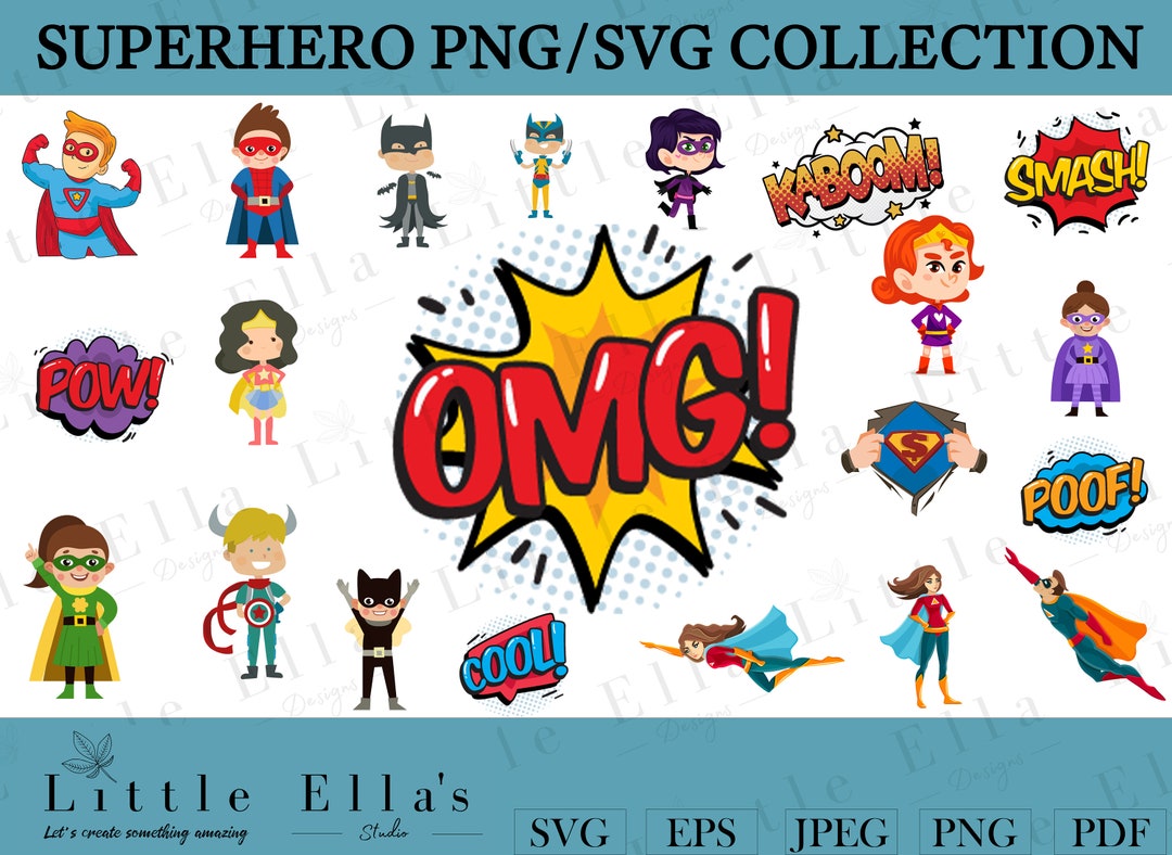 Superhero Bundle Svg, Superhero SVG PNG, Superhero Sublimation PNG ...