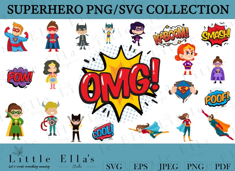 Superhero Bundle Svg, Superhero SVG PNG, Superhero Sublimation PNG ...