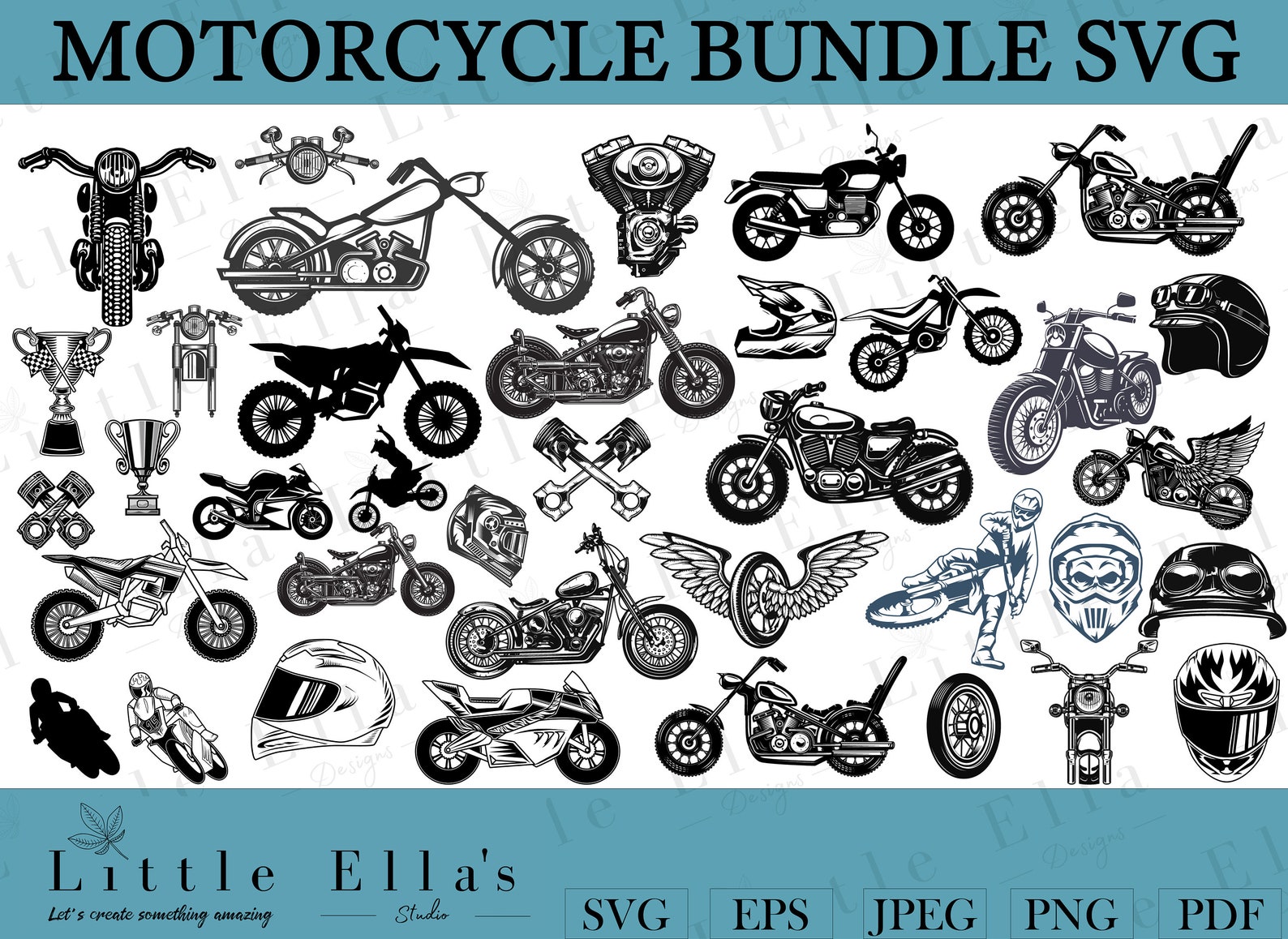 Motorbike Bundle SVG, Motorcycle SVG, Motorbikes SVG, Vintage ...