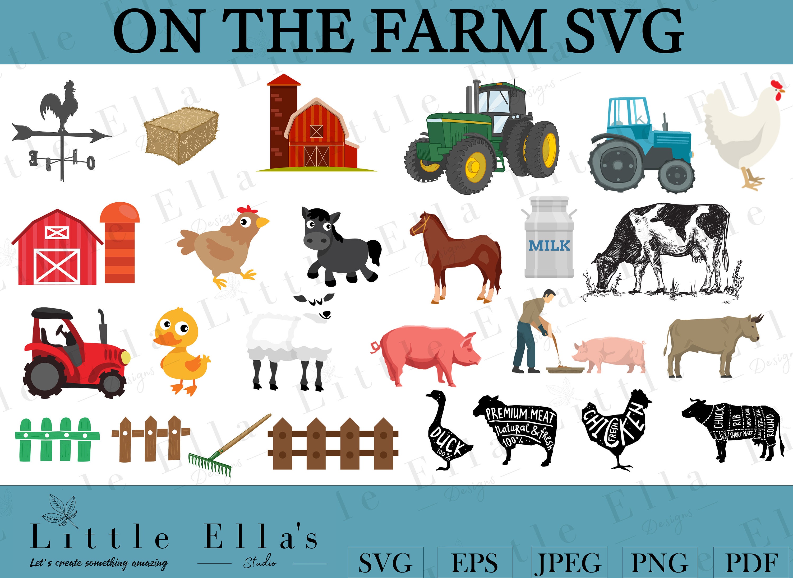 Farm SVG Bundle, Farmer SVG, Cows SVG, Pigs Svg, Farm Life Svg ...