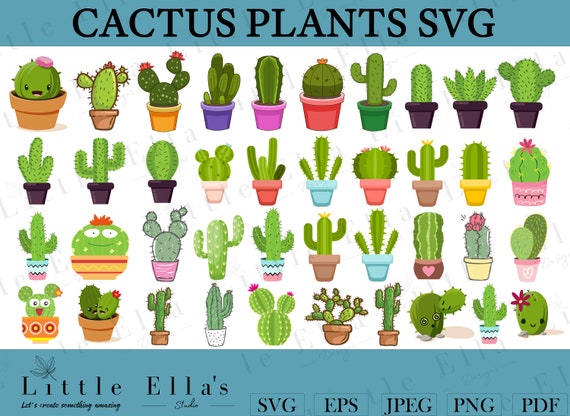 Cactus SVG Cactus Bundle SVG Cute Cactus SVG Cactus Plants - Etsy