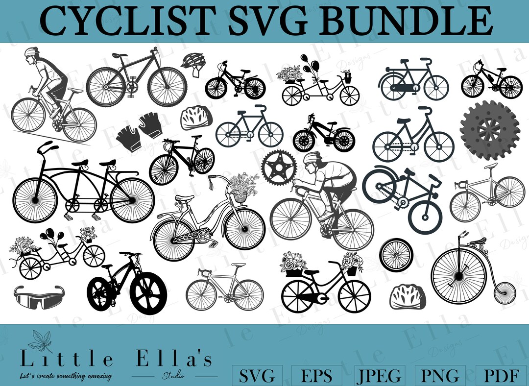 Bicycle Bundle SVG Cyclist Svg Cycling Svg Mountain Bike - Etsy