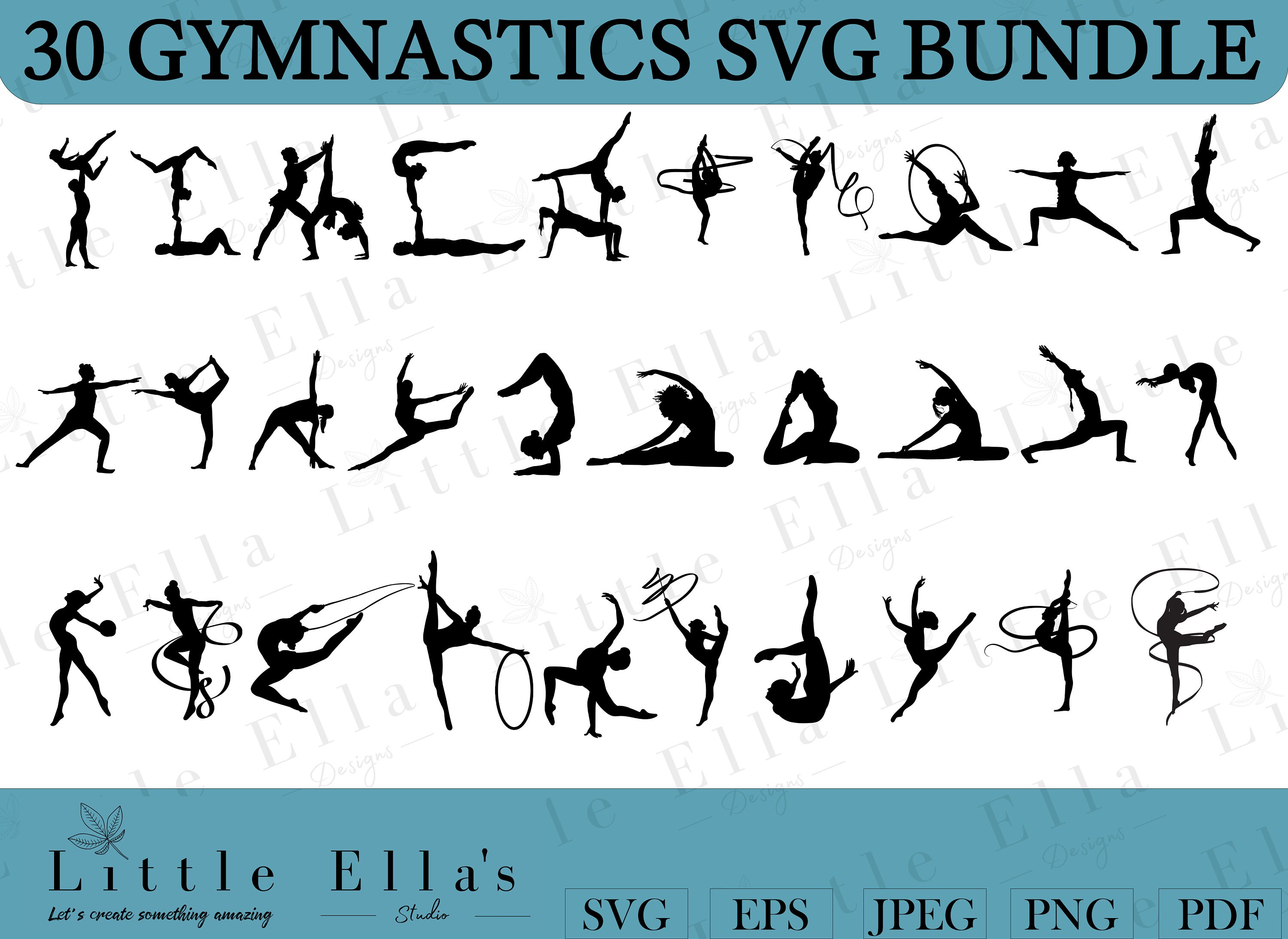 Gymnastics SVG Gymnastics Pattern SVG Gymnastics Dance SVG - Etsy