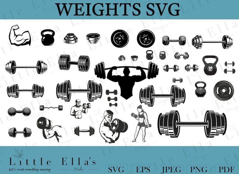Weight Lifting SVG, Weights SVG, Fitness Coach, Fitness Svg, Dumbbells ...