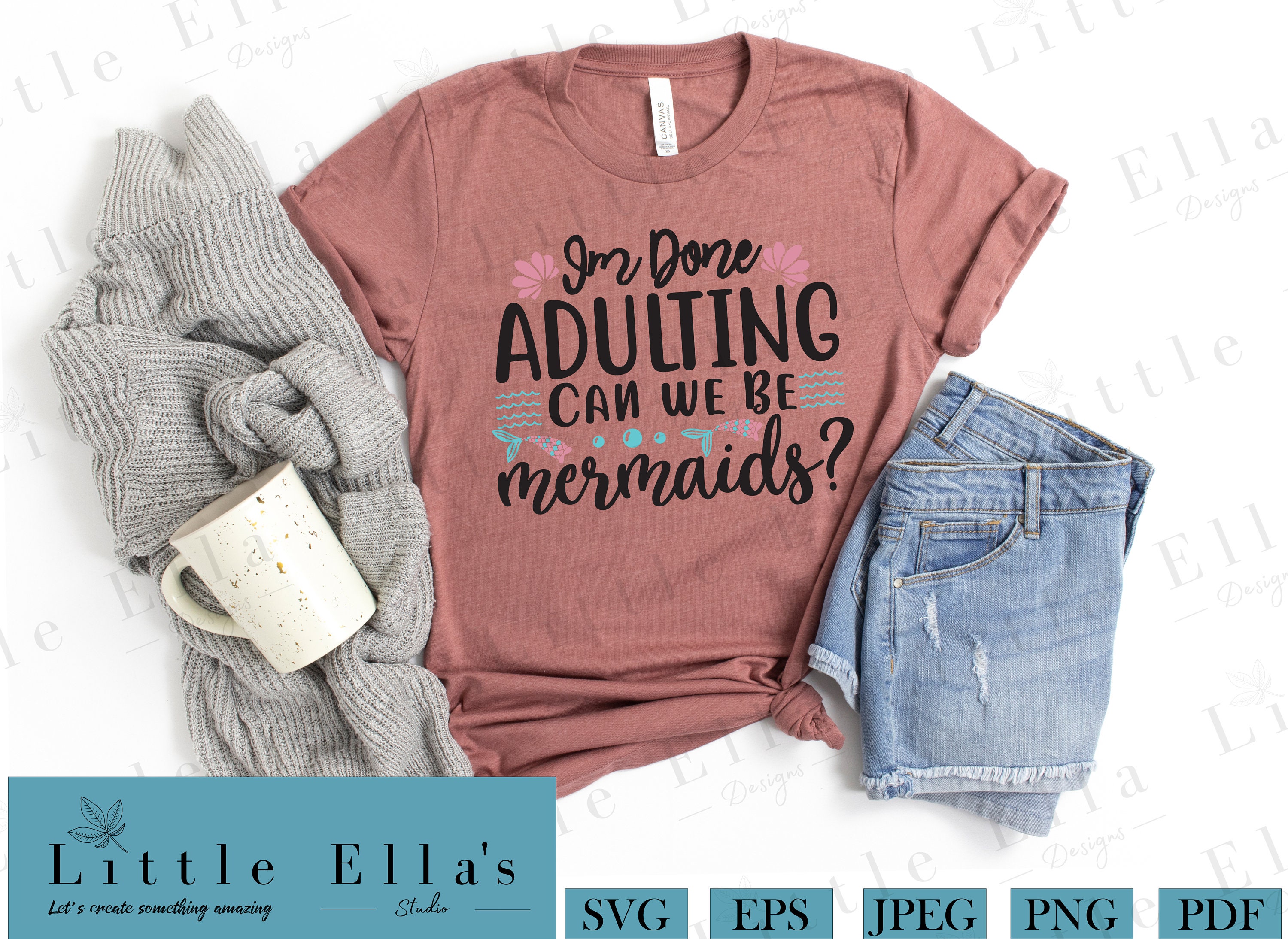 Mermaid SVG Bundle, Little Mermaids SVG, Mermaid PNG, Mermaid Shirt Png ...