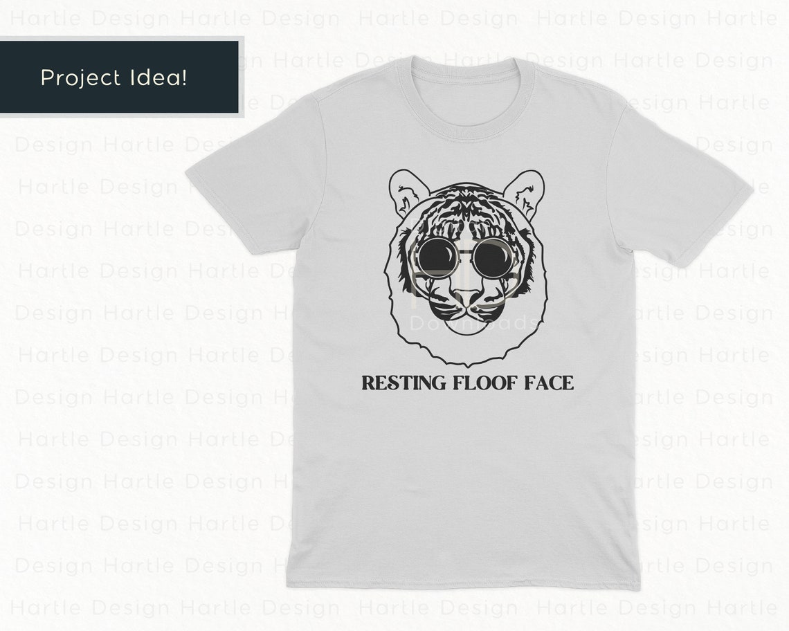 Tiger Wearing Round Sunglasses SVG | Resting Floof Face Cut File for ...