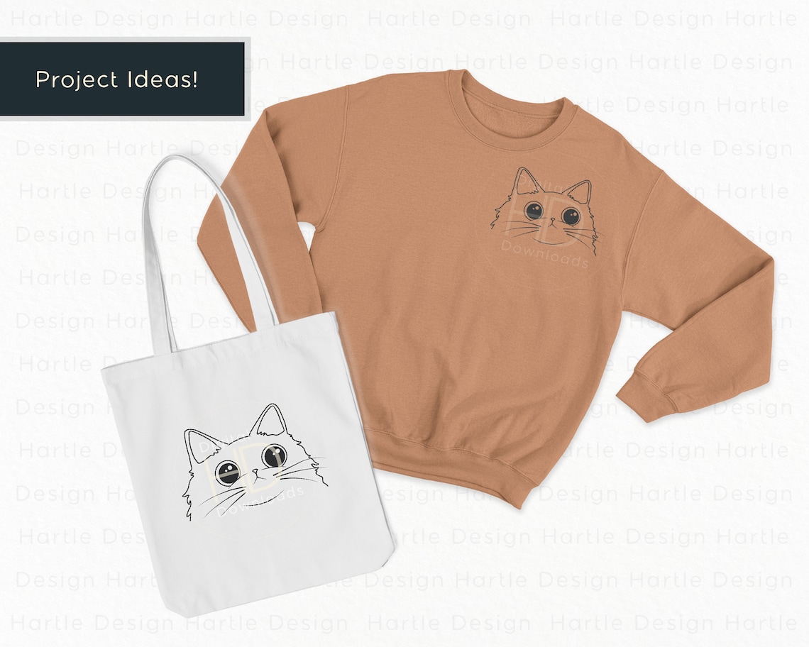 Minimal Fluffy Cat Face SVG Persian Cat Outline Cut File - Etsy