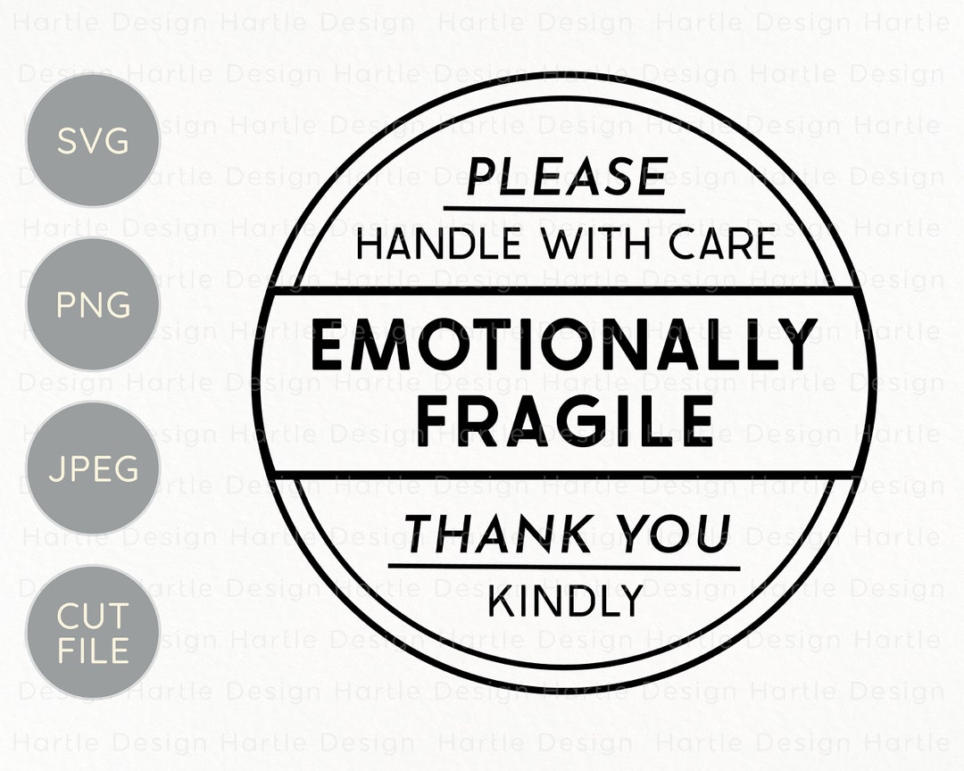 Emotionally Fragile Sticker Line Graphic SVG | Handle With Care Sticker ...