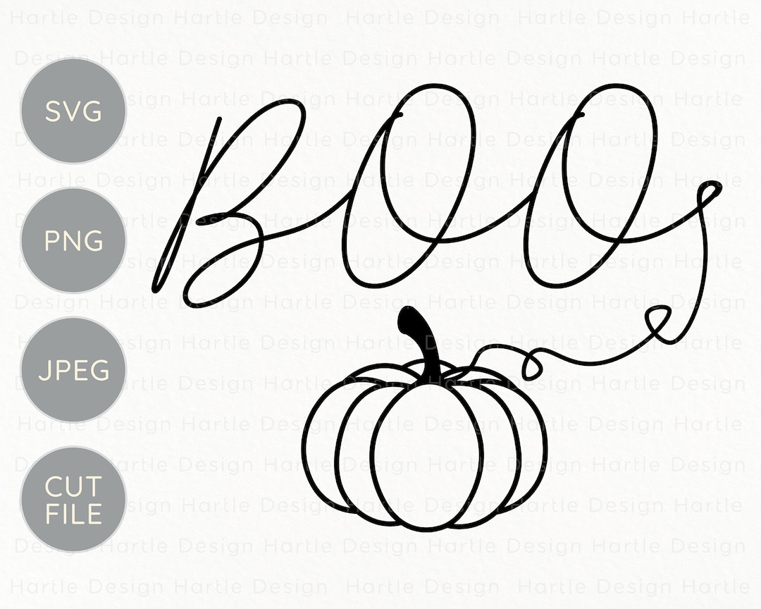 Boo Halloween Quote Outline SVG | October Fall Pumpkin Cut File for ...