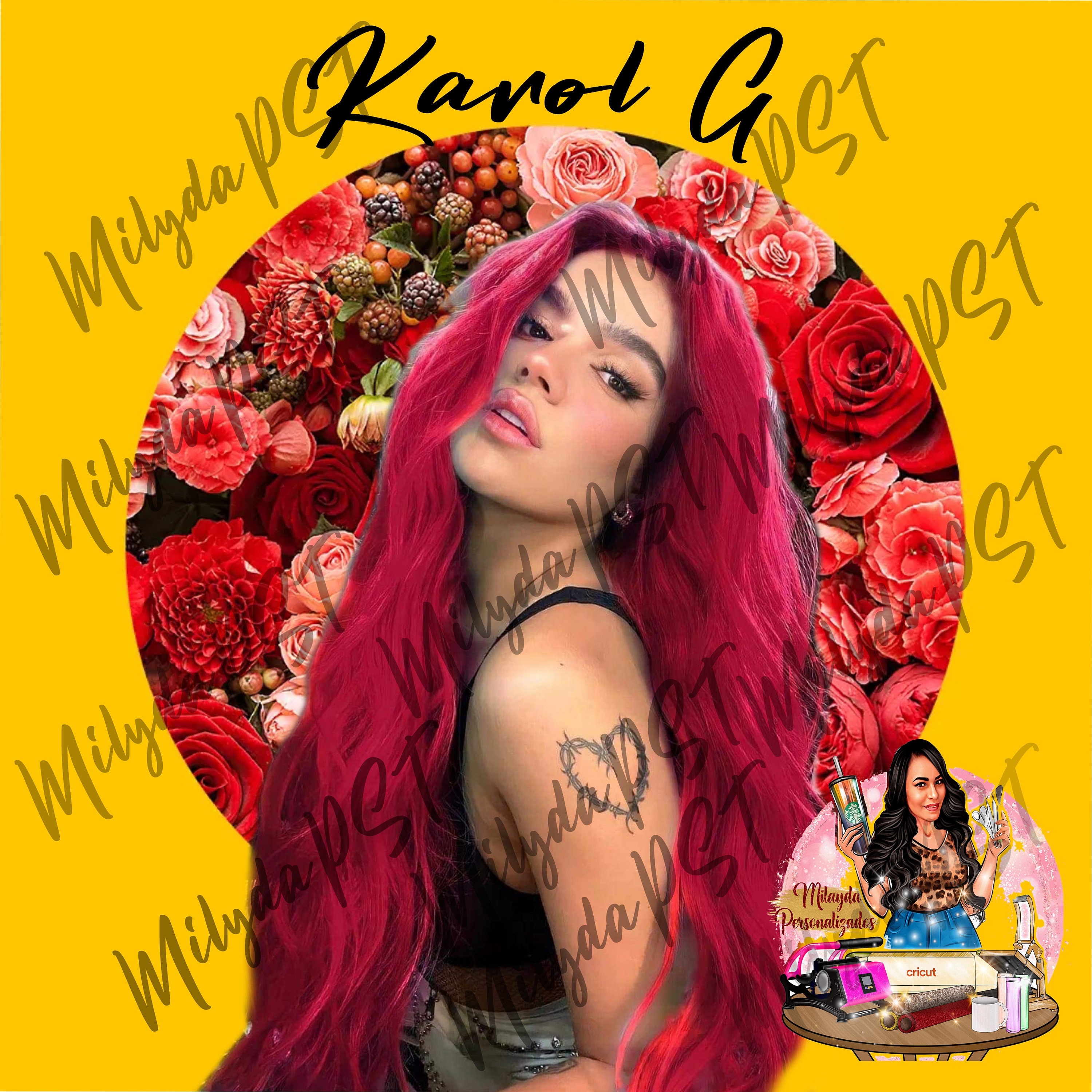 Karol G RED HAIR Flower Design PNG Digital Downloads - Etsy Australia