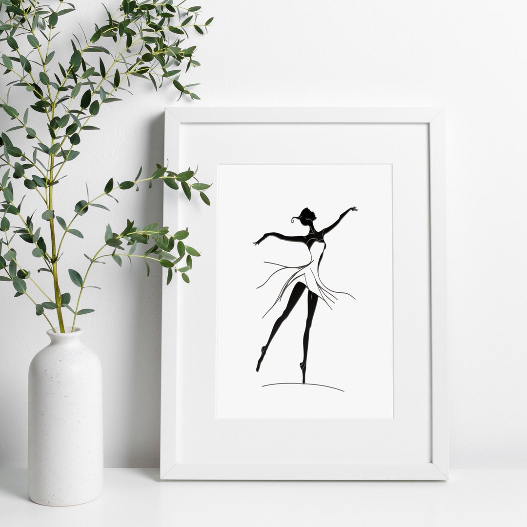 Ballerina Printable Wall Art, Dancer Art Print Digital Download, One ...