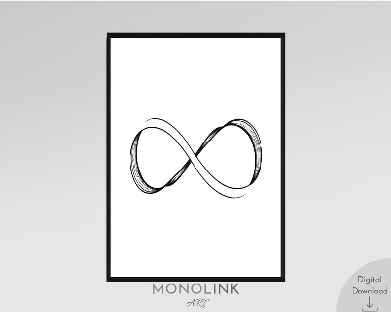 Black and White Infinity Symbol Infinity Printable Wall Art - Etsy