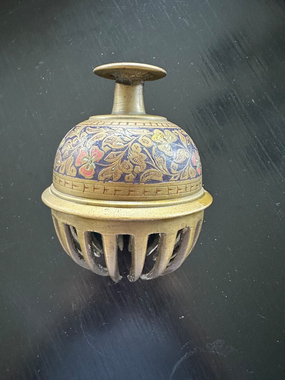 Vintage Elephant Pray Claw Bell Brass Etched - Etsy