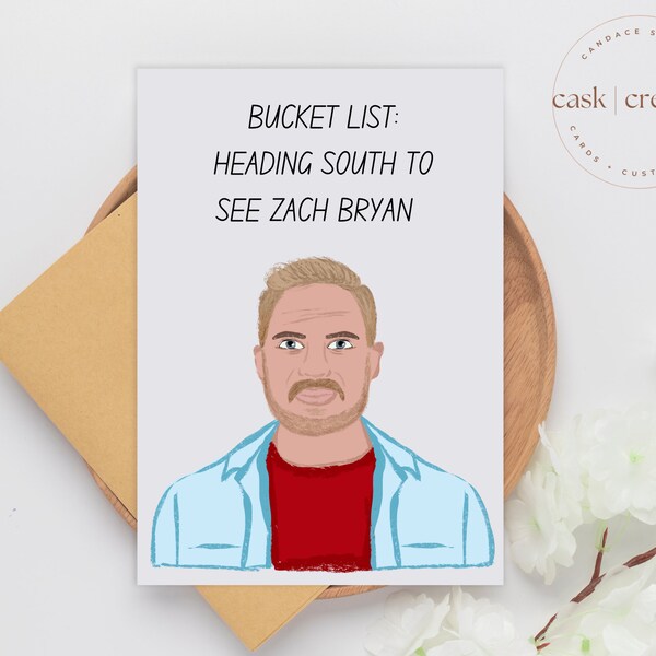 Zach Bryan Birthday Card - Etsy