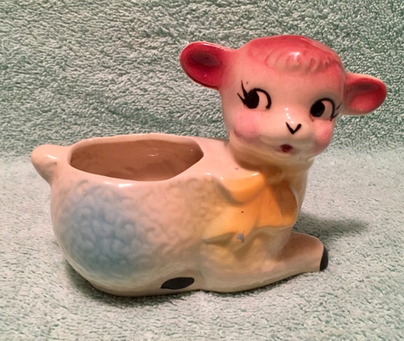 Vintage Ceramic Lamb Figurine Planter Unbranded W/ Gift | Etsy