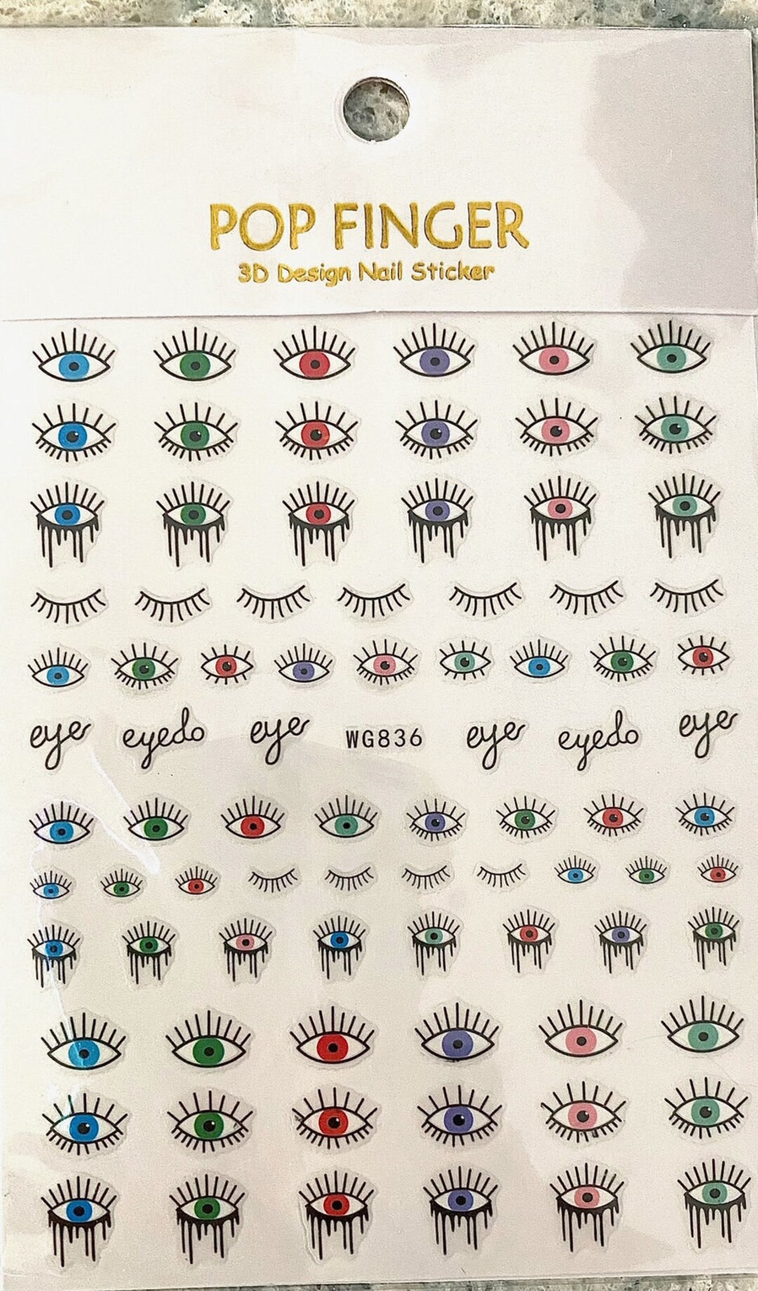 Pop Finger All Kinds of Eyes Super Cute Nail Decals - Etsy