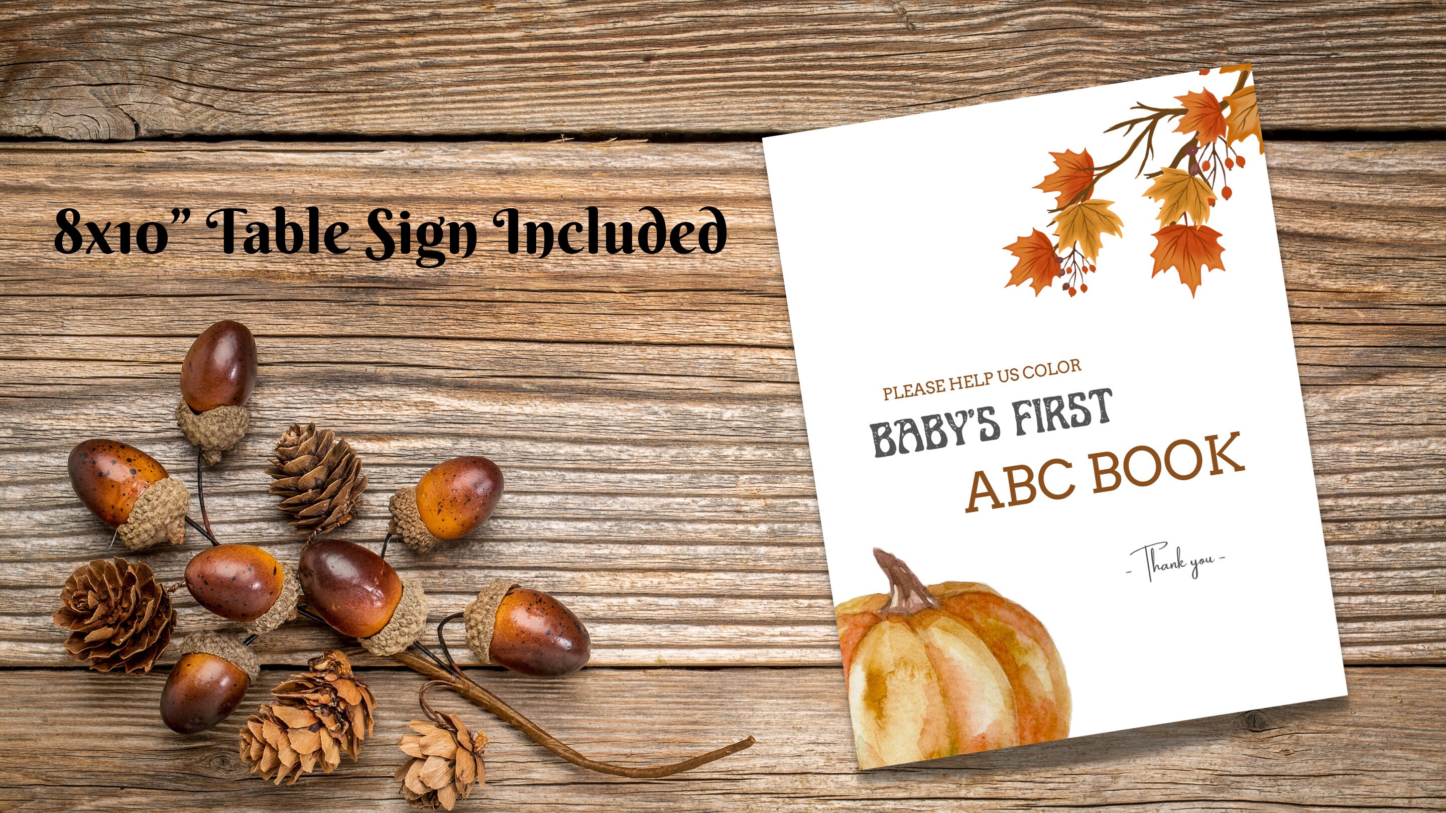 Babys First ABC Book Fall Baby Shower Alphabet Book Autumn - Etsy