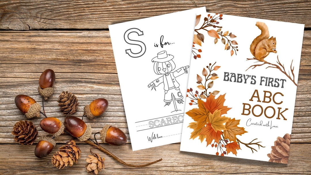 Fall Baby Shower ABC Book: Autumn Coloring Pages (digital Download) - Etsy