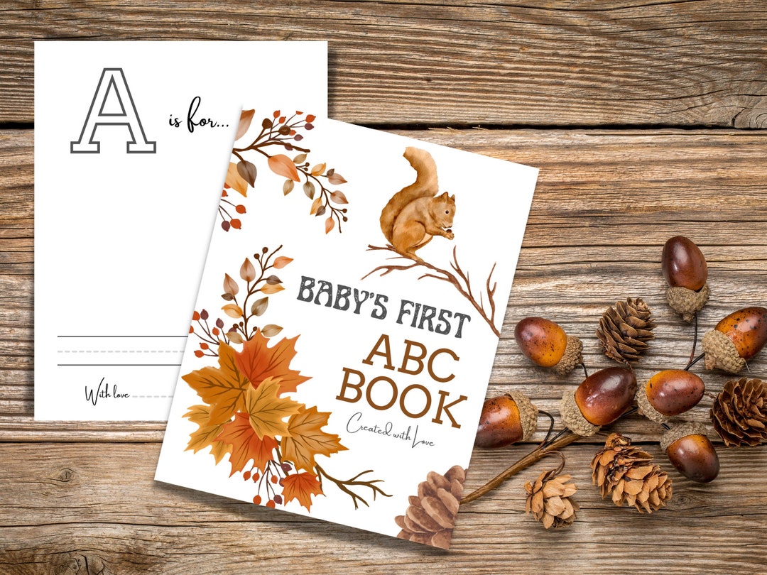 Fall ABC Book Baby Shower Game: Autumn Coloring Pages (PDF) - Etsy