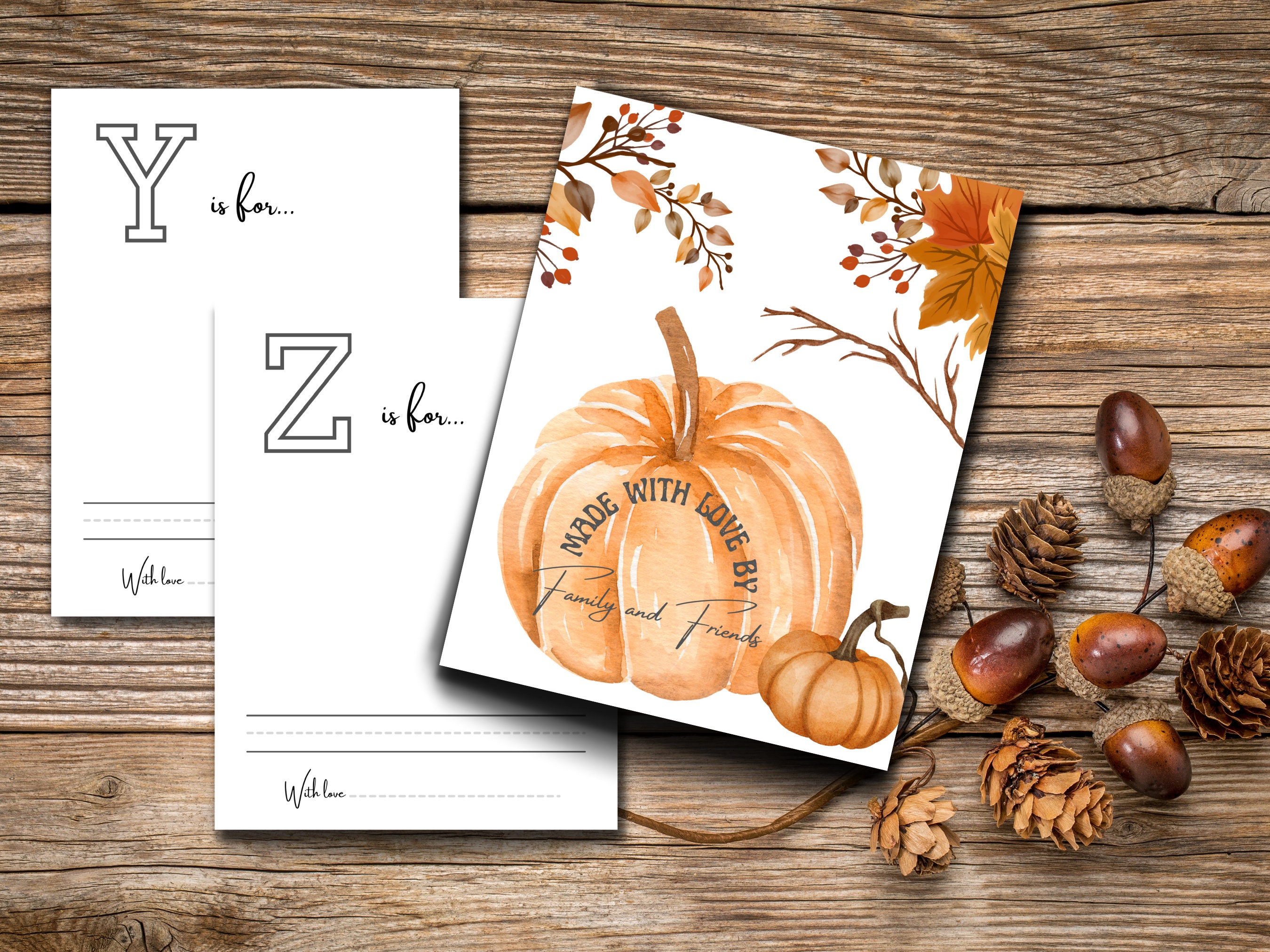 Fall ABC Book Baby Shower Game: Autumn Coloring Pages (PDF) - Etsy