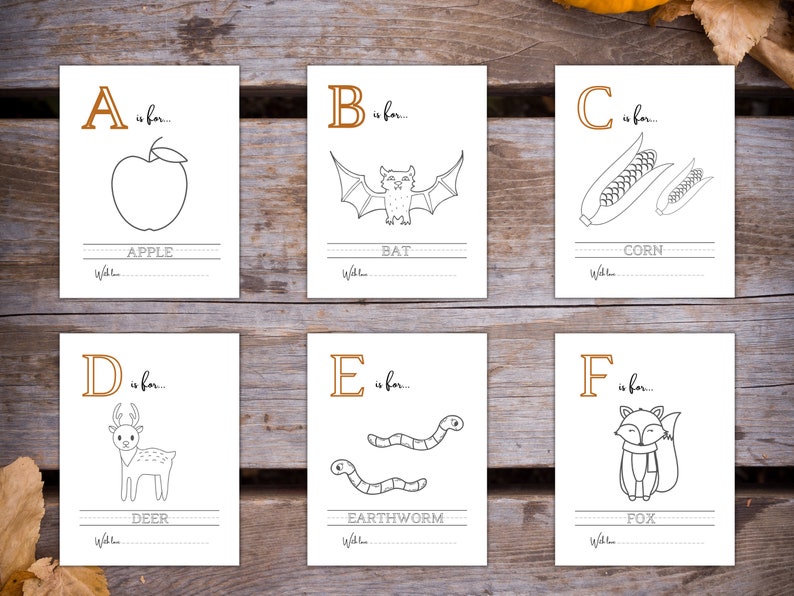 Baby’s First ABC Coloring Book, Autumn Baby Shower Alphabet Book, Fall ...