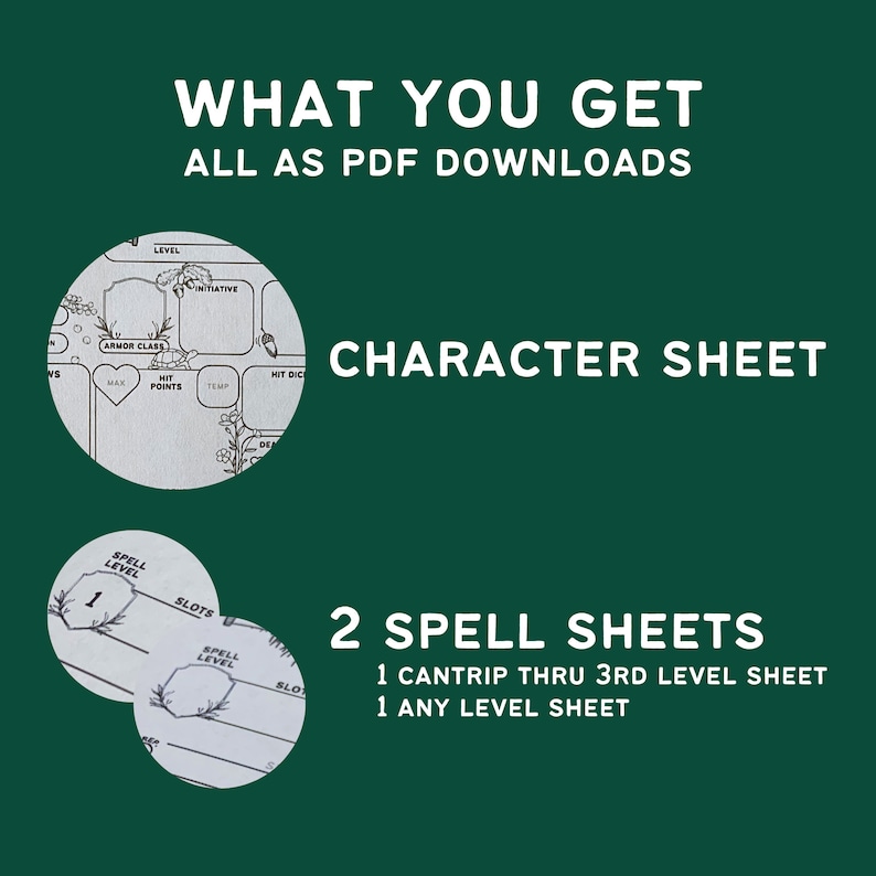 Printable Dnd 5e Character Sheets Forest Theme Printable - Etsy