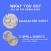 Water-themed Dnd 5e Character Sheet | Printable Spell Sheets (PDF) - Etsy
