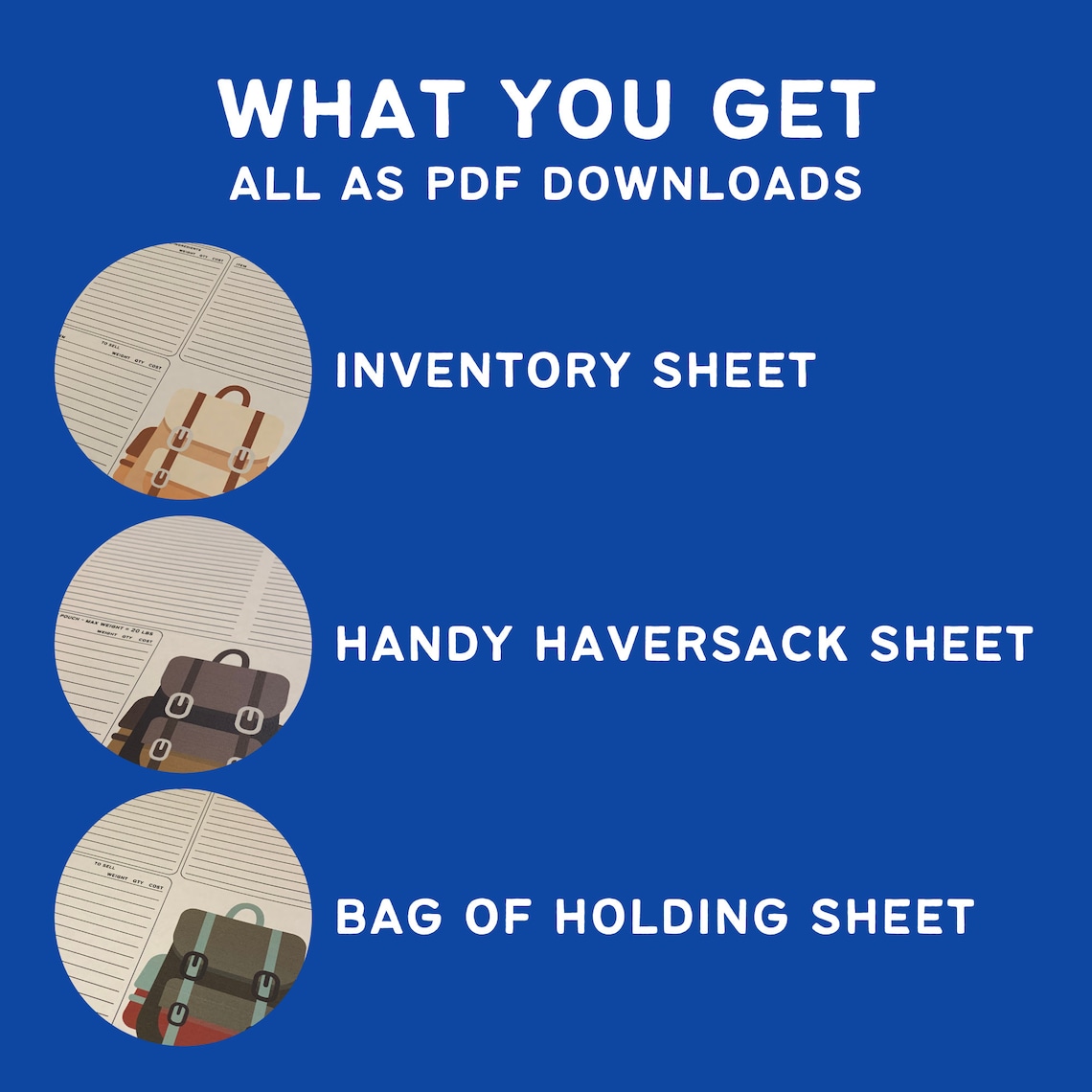 Dnd 5e Inventory Sheets: Inventory Tracker, Handy Haversack, Bag of ...