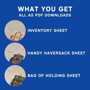 Dnd 5e Inventory Sheets: Inventory Tracker, Handy Haversack, Bag of ...