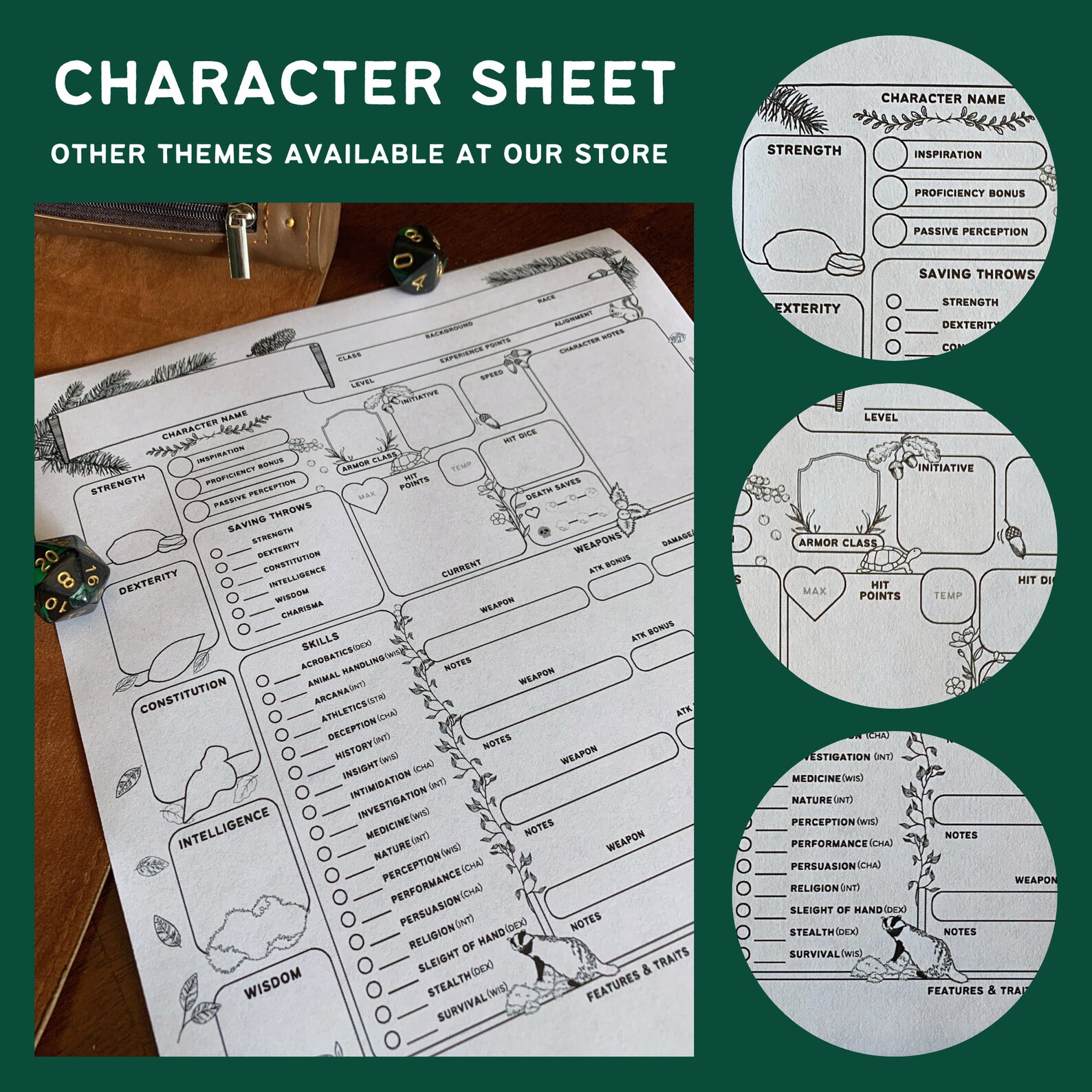 Dnd 5e Character Sheet & Spell Sheets | Printable Pdfs for Dungeons and ...