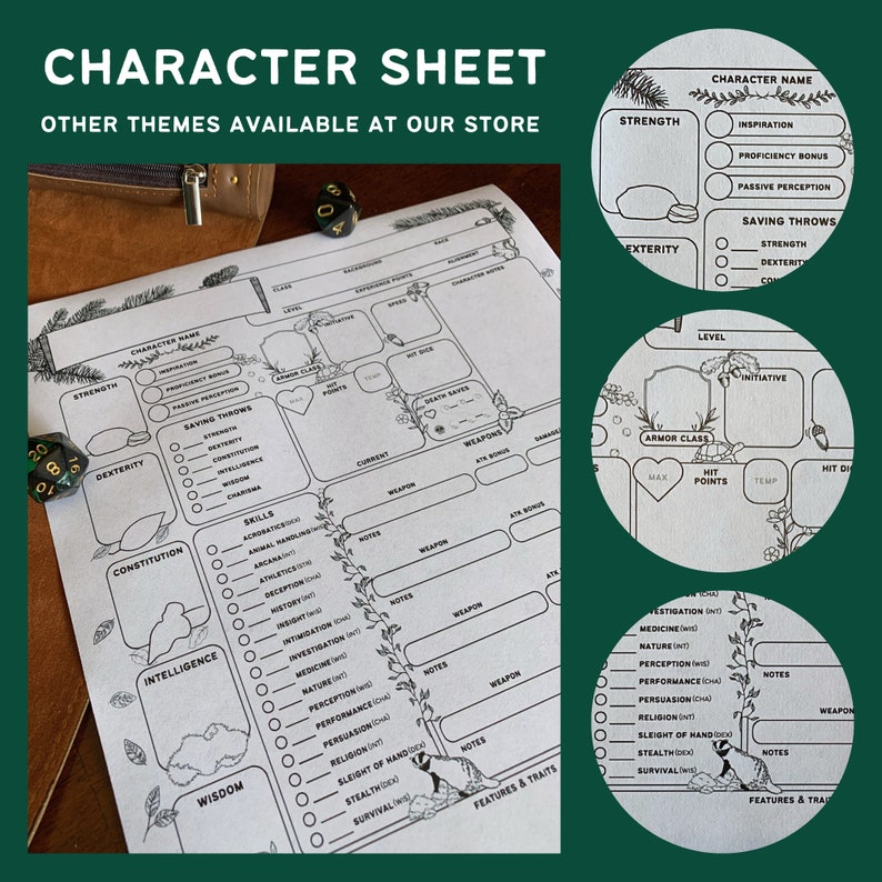Dnd 5e Character Sheet & Spell Sheets | Printable Pdfs for Dungeons and ...