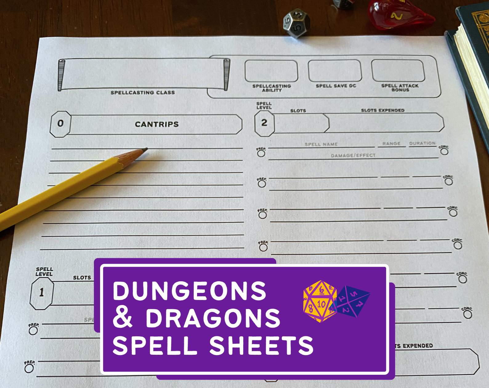 Dnd 5e Character Sheet & Spell Sheets | Printable Pdfs for Dungeons and ...