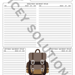 Dnd 5e Inventory Sheets: Inventory Tracker, Handy Haversack, Bag of ...