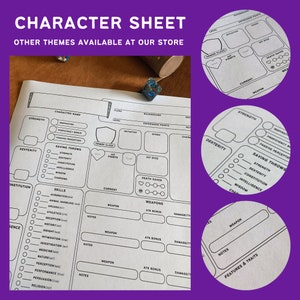 Dnd 5e Character Sheet & Spell Sheets | Printable Pdfs for Dungeons and ...