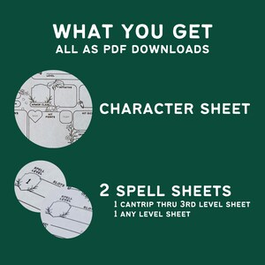 Dnd 5e Character Sheet & Spell Sheets | Printable Pdfs for Dungeons and ...