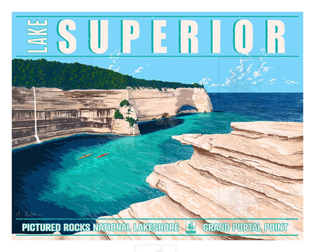 Great Lakes: Lake Superior Travel Poster by Great Adventure Co American ...