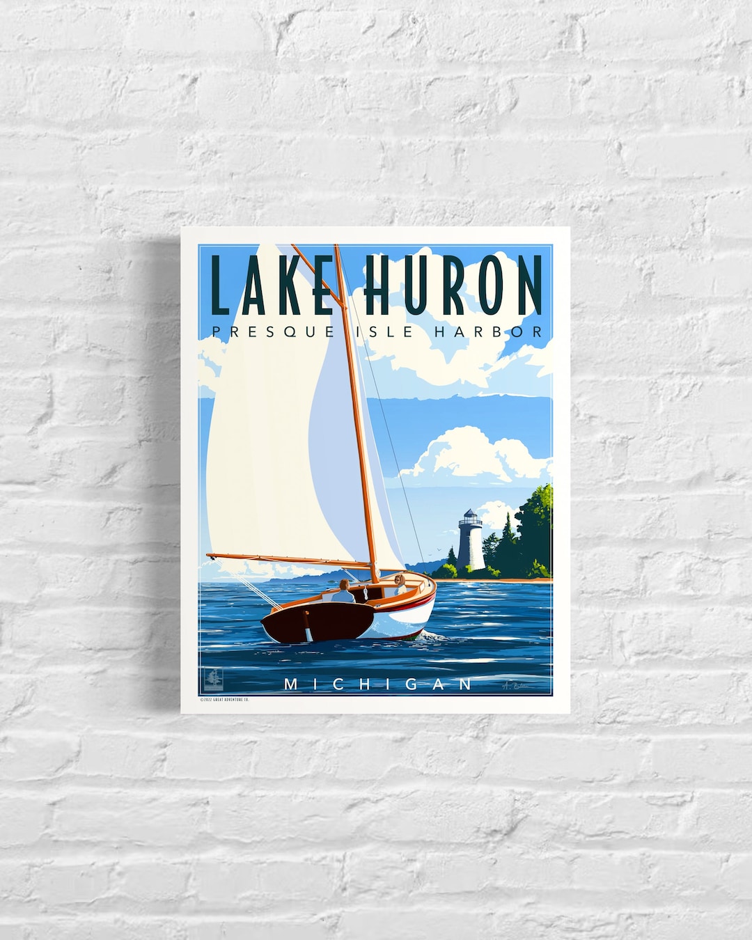 Great Lakes: Lake Huron Travel Poster by Great Adventure Co | American ...