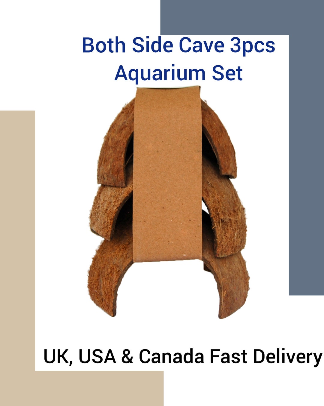 3pcs 2 Side Cave Coconut Shell Aquarium Shrimp Cave Small Fish Tank ...